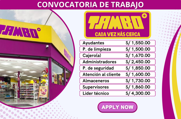 ¡Nuevas oportunidades laborales en Tambo 2025!